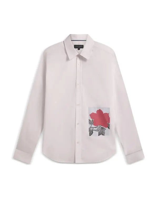 Ted Baker London Alviro Long Sleeve Relaxed Placement Floral Shirt