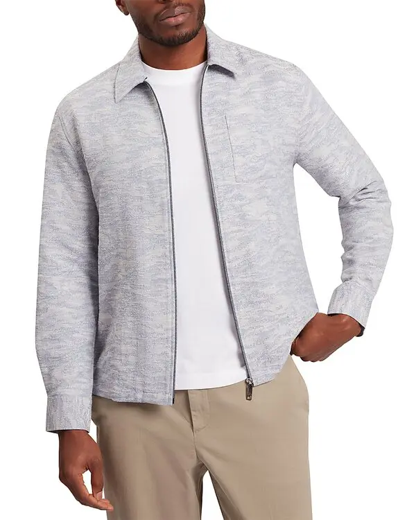 Ted Baker London Erreto Long Sleeve Denim Jacquard Overshirt - Blue