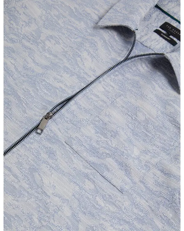 Ted Baker London Erreto Long Sleeve Denim Jacquard Overshirt