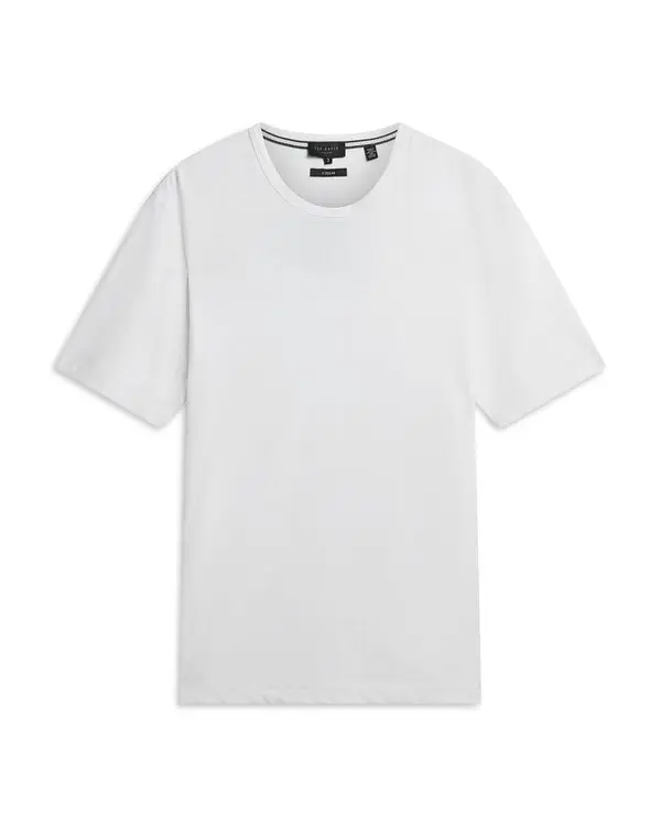 Ted Baker London Bartol Short Sleeve Regular Fit Linen Cotton Tee - White
