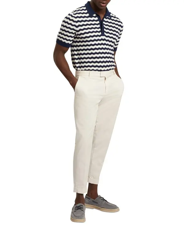 Ted Baker London Froobie Short Sleeve Wavy Stitch Detail Polo