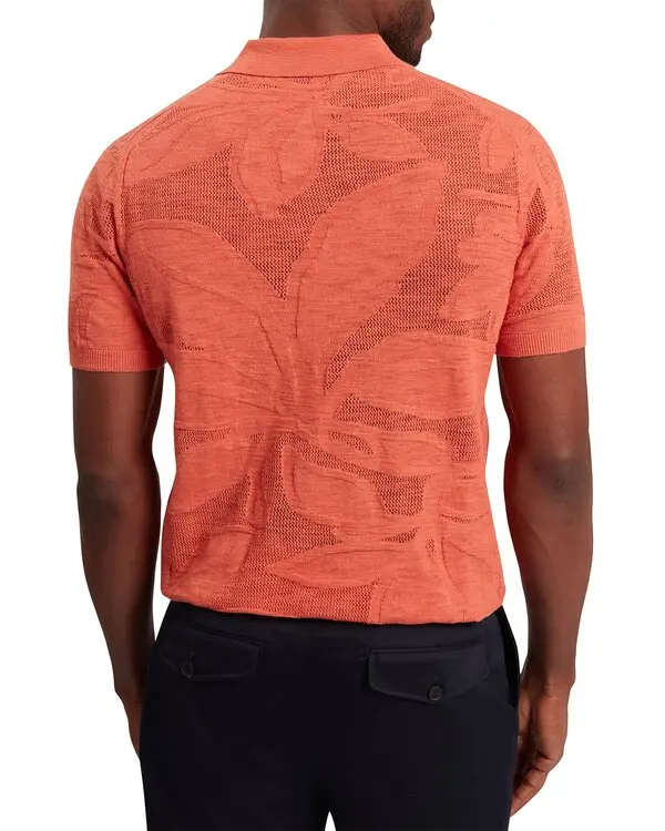 Ted Baker London Sidraha Short Sleeve Open Neck Floral Jacquard Polo
