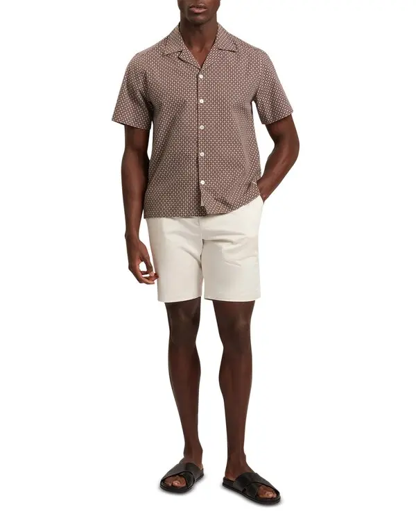 Ted Baker London Merrik Geo Textured Relaxed Fit Camp Shirt - Brown