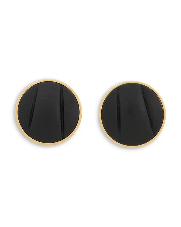 Chloé Pleats Stud Earrings - Black