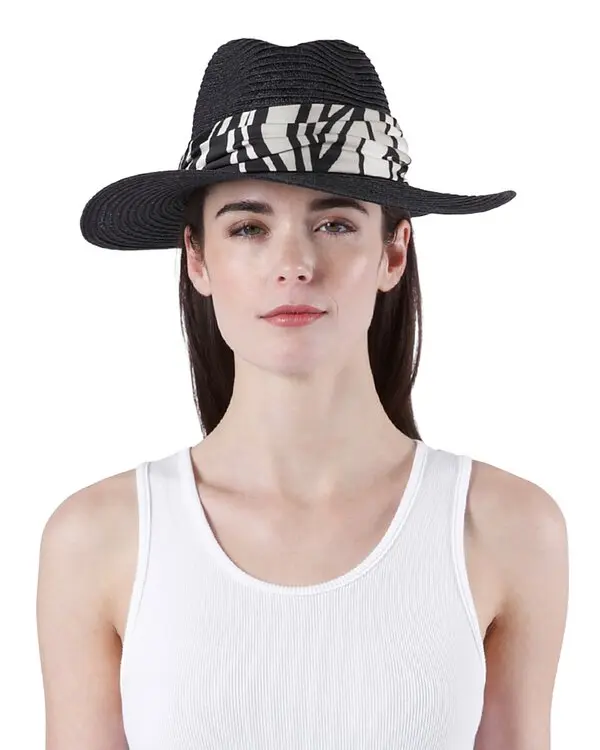 Eugenia Kim Courtney Packable Straw Fedora - Black