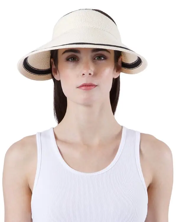 Eugenia Kim Trixie Packable Visor - Ivory/black
