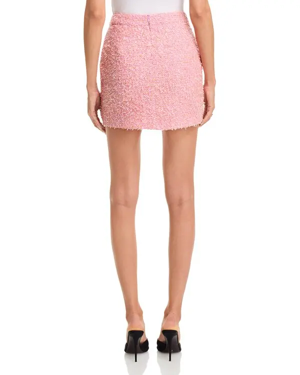 Aqua Tweed Mini Skirt