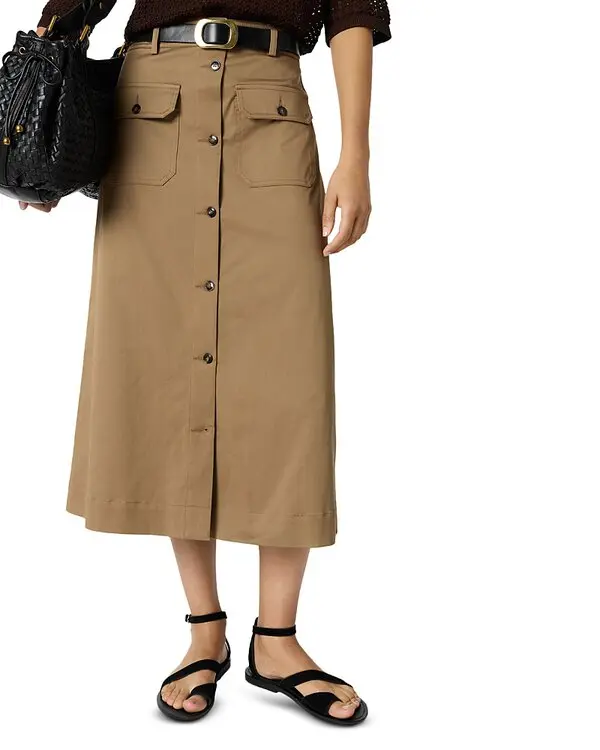 Gerard Darel Jasmina Button-front Midi Skirt