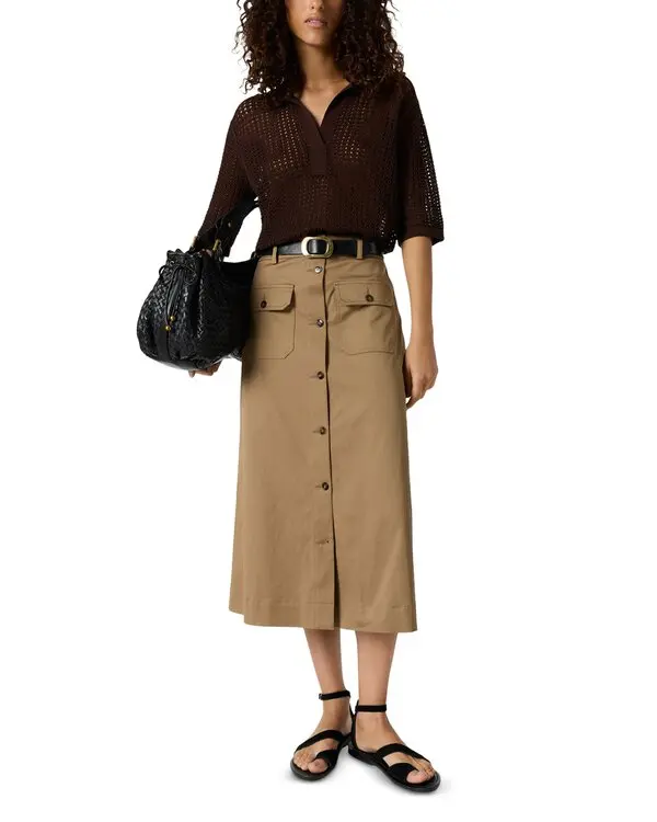 Gerard Darel Jasmina Button-front Midi Skirt