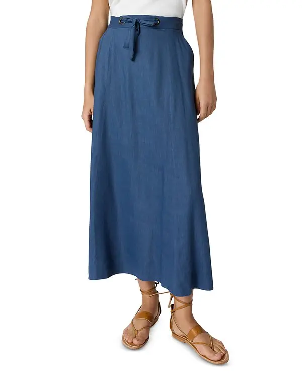 Gerard Darel Jihane Tie Waist Midi Skirt - Indigo