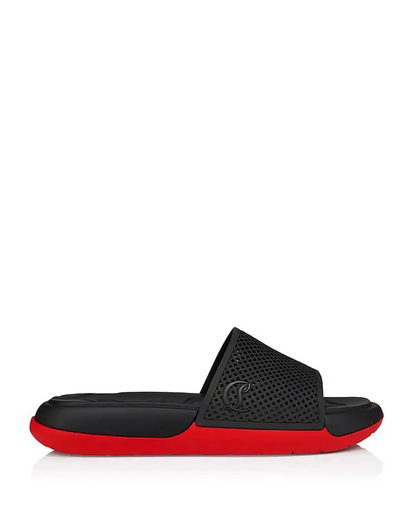 CHRISTIAN LOUBOUTIN Easy Breezy Rubber Slides - Black