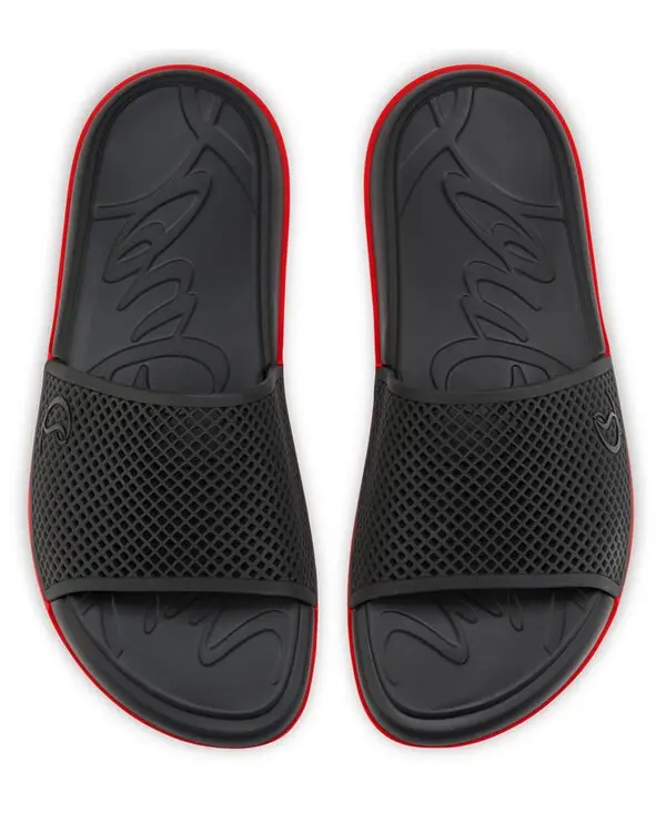 CHRISTIAN LOUBOUTIN Easy Breezy Rubber Slides - Black