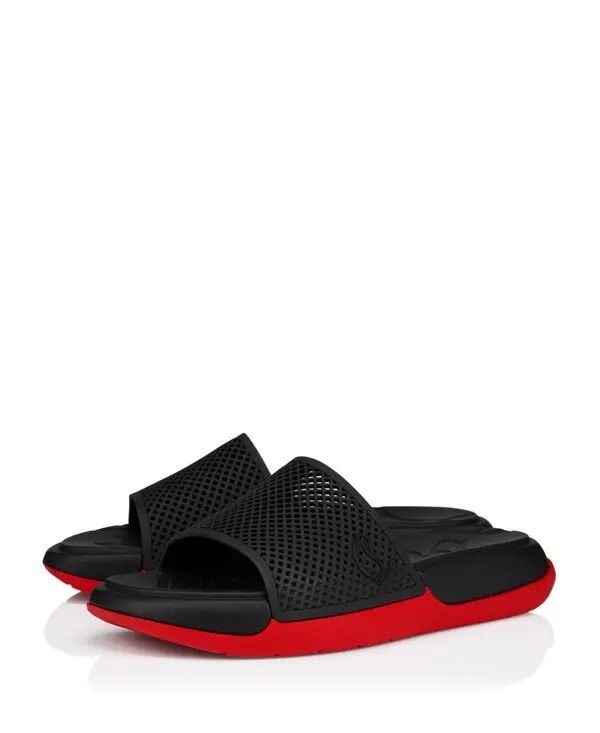 CHRISTIAN LOUBOUTIN Easy Breezy Rubber Slides - Black