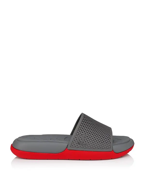 CHRISTIAN LOUBOUTIN Easy Breezy Rubber Slides - Phantom Grey