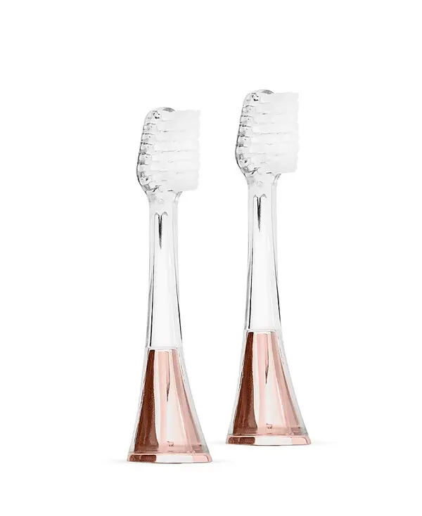 SUPERSMILE Zina45 Sonic Pulse Toothbrush Chrome Rose Replacement Heads 2 Pack Set - Gold
