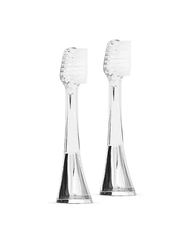 SUPERSMILE Zina45 Sonic Pulse Toothbrush Chrome Replacement Heads Set Of 2 - Silver