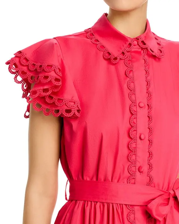 T Tahari Flutter Sleeve Fit & Flare Dress