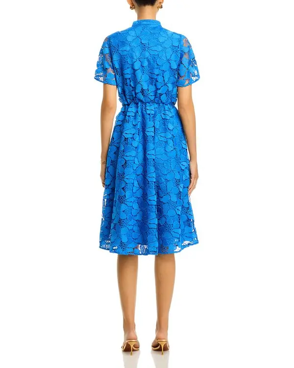 T Tahari Lace Button-front Midi Dress