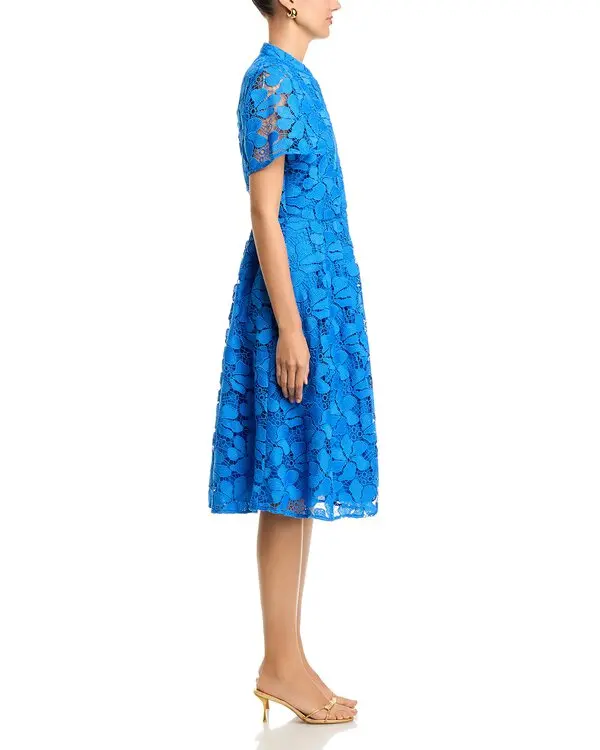 T Tahari Lace Button-front Midi Dress