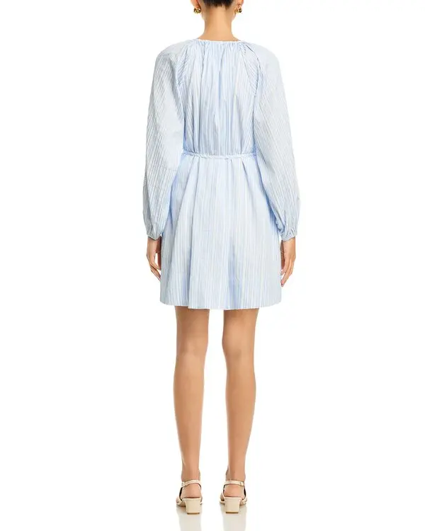 T Tahari Striped Crochet Appliqué Mini Dress