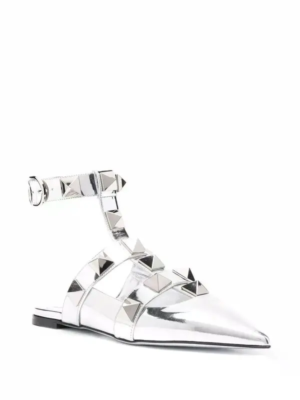 Valentino Garavani Roman Stud Buckled Flats