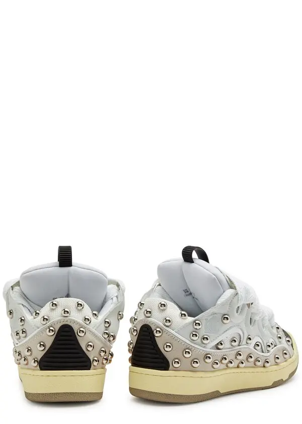 LANVIN Curb Panelled Studded Mesh Sneakers