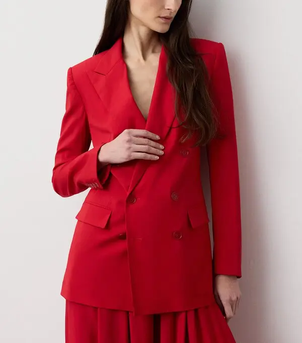 Ralph Lauren Ramona Double-breasted Wool Blend Blazer