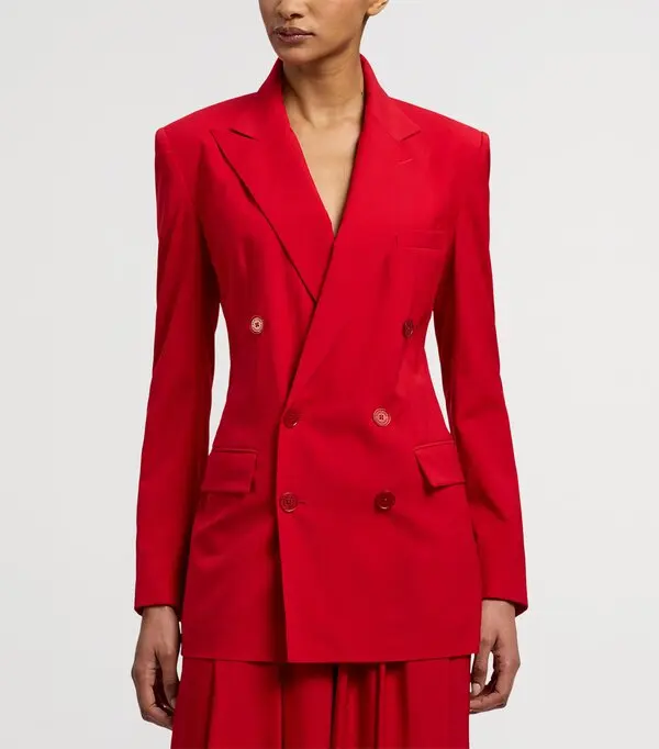Ralph Lauren Ramona Double-breasted Wool Blend Blazer