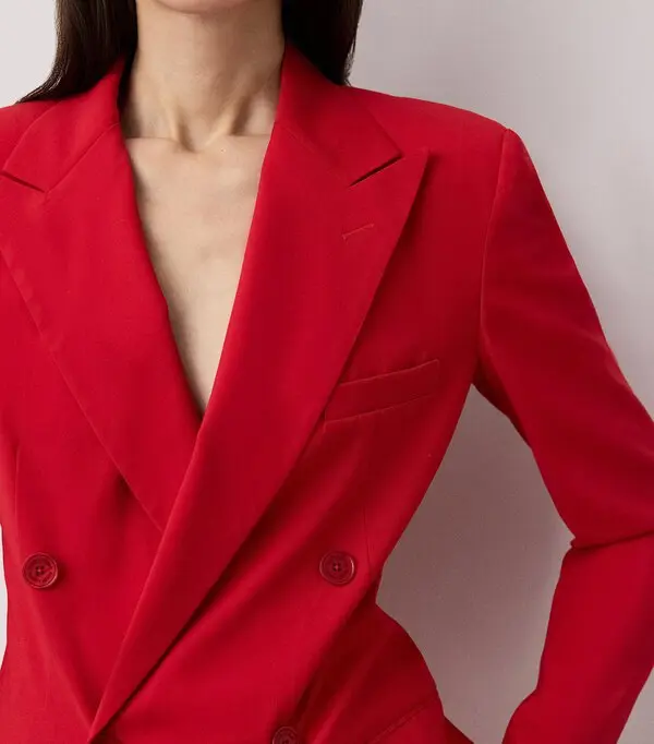 Ralph Lauren Ramona Double-breasted Wool Blend Blazer
