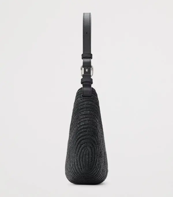 Loewe X Paula's Ibiza Medium Raffia Swing Shoulder Bag - Black