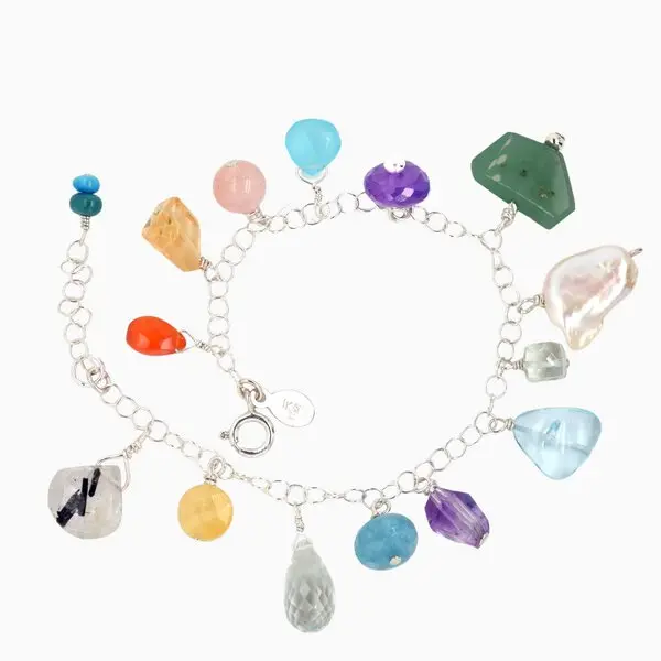 LORI KAPLAN DESIGN Gemstone Charm Bracelet - Silver