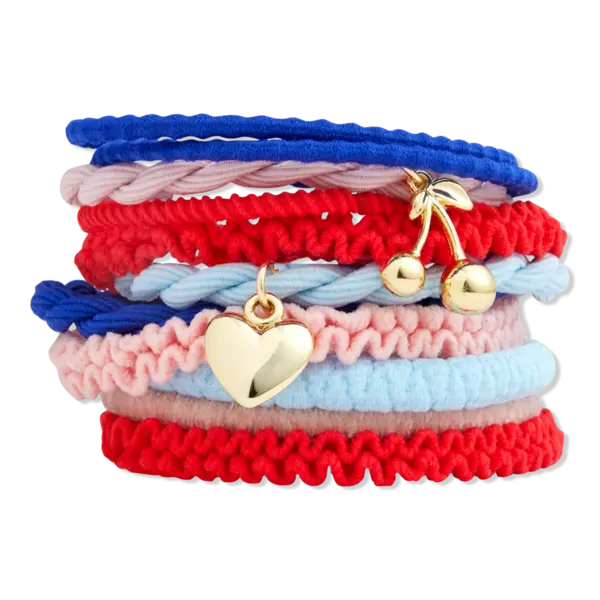 PRODUCT-OBSESSED Set Of 10 Hair Ties With Charms - One-color