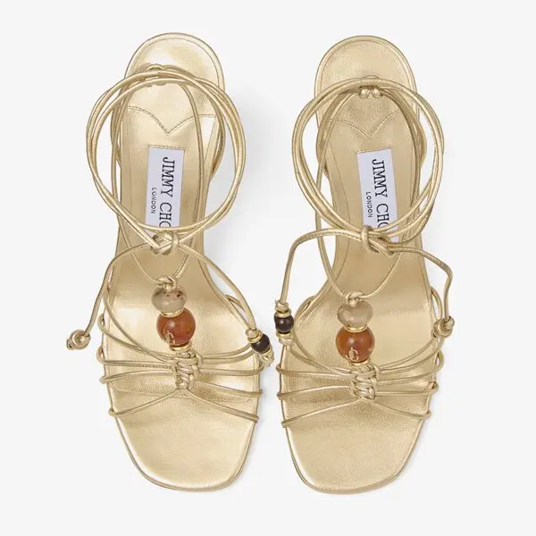 JIMMY CHOO Lova Wedge 85 Sandals - Silver