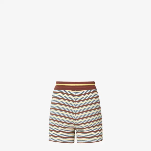 Fendi Ribbed Cotton Knit Shorts
