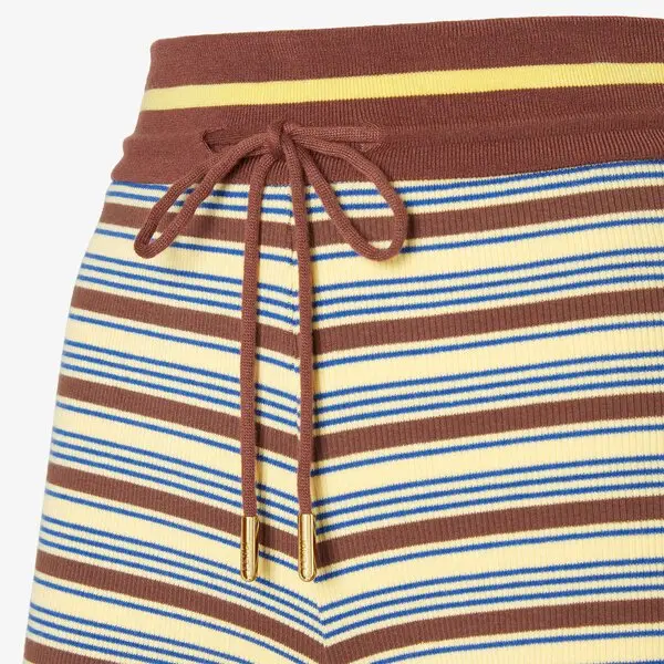 Fendi Ribbed Cotton Knit Shorts