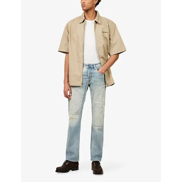 REPLAY Grover Straight-leg Cotton Jeans - Blue