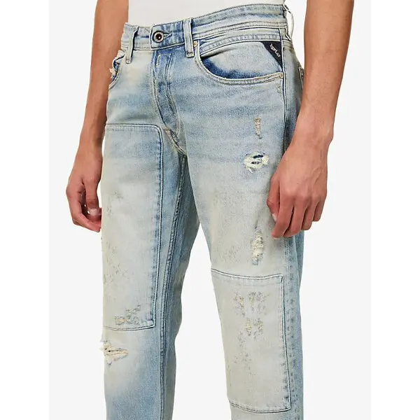 REPLAY Grover Straight-leg Cotton Jeans - Blue