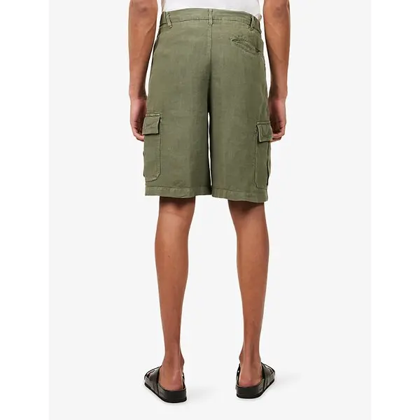 120% Lino Bermuda Linen Shorts - Kaky