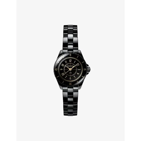 Chanel J12 Calibre 12.1 Black Ceramic And Steel Watch - Black & Yellow Gold