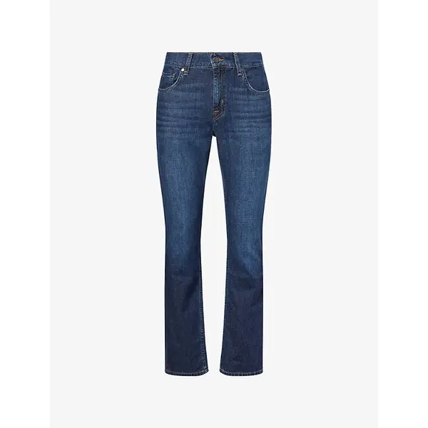 7 For All Mankind Straight Leg Cotton And Silk Blend Jeans