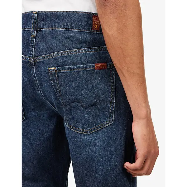 7 For All Mankind Straight Leg Cotton And Silk Blend Jeans
