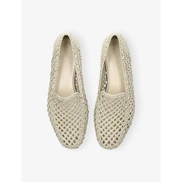 Le Monde Beryl Knotted Leather Loafers - Bone