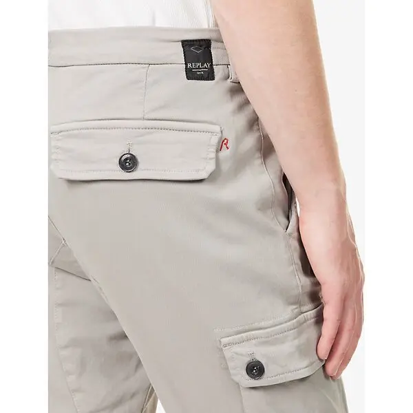 REPLAY Jaan Slim-fit Cargo Denim Jeans - Light Grey