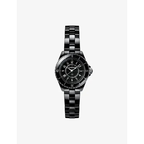 Chanel J12 Steel And Ceramic Quartz Watch - Black