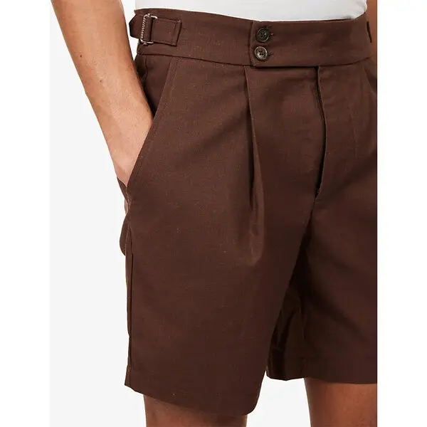 NOBL Josh Smart Linen-blend Tailored Shorts