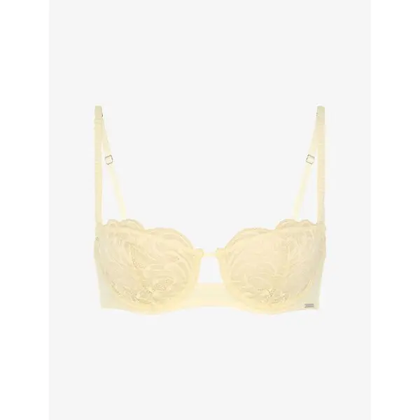 SAVAGE X FENTY Lace Flow Unlined Balconette Bra - Buttercreme