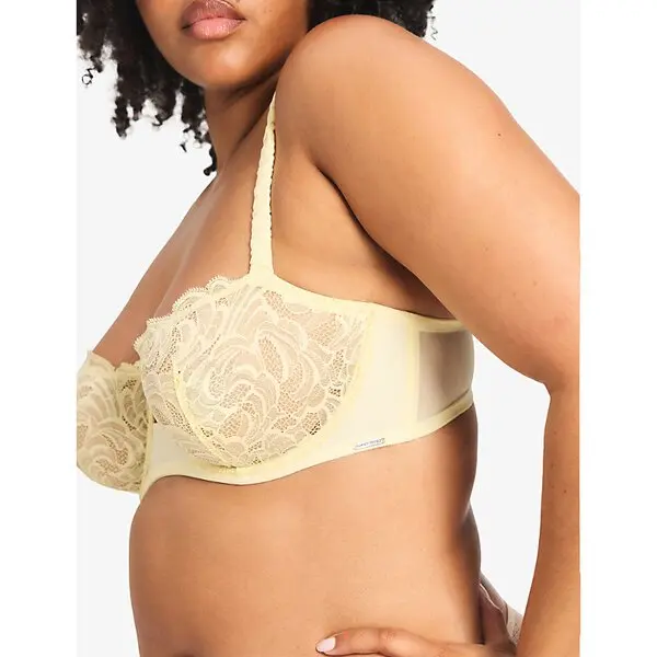 SAVAGE X FENTY Lace Flow Unlined Balconette Bra - Buttercreme