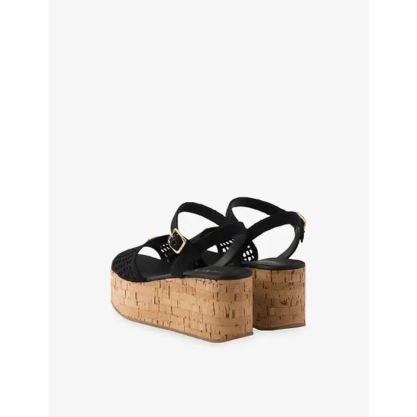Prada Crochet Wedge Platform Sandals