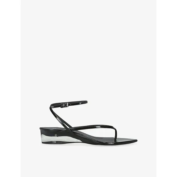 Alaïa Tong" 30 Wedge Leather Heels - Black