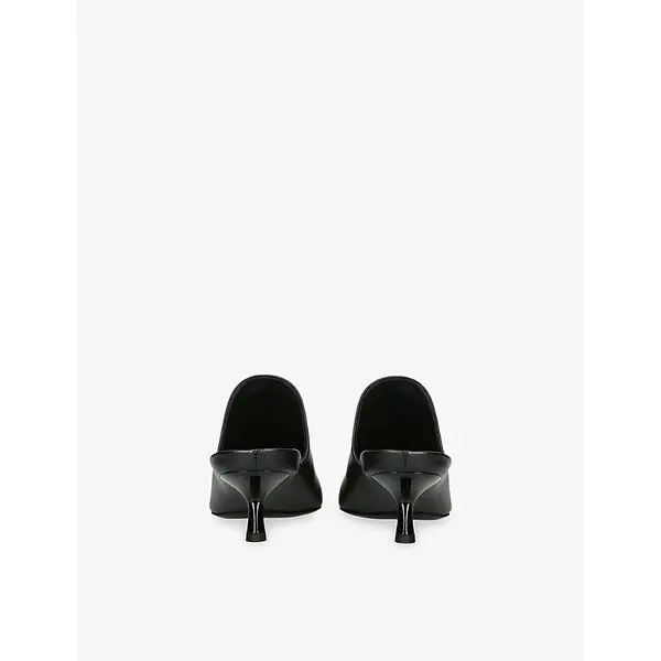 Loewe Emily 45 Leather Heeled Mules - Black